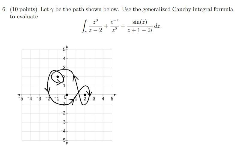 Solved 6. (10 points) Let 7 be the path shown below. Use the | Chegg.com