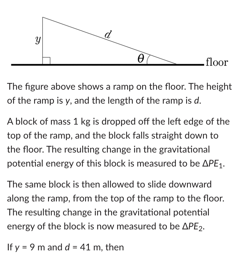Solved d y Ꮎ -floor The figure above shows a ramp on the | Chegg.com