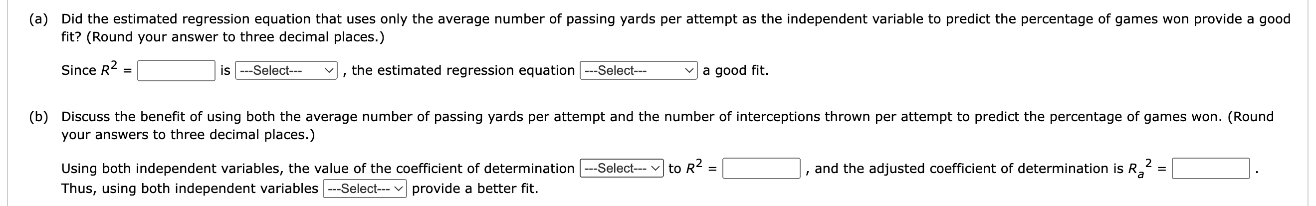 Solved DATAfile: NFLPassing A statistical program is | Chegg.com Solved DATAfile: NFLPassing A statistical program is | Chegg.com