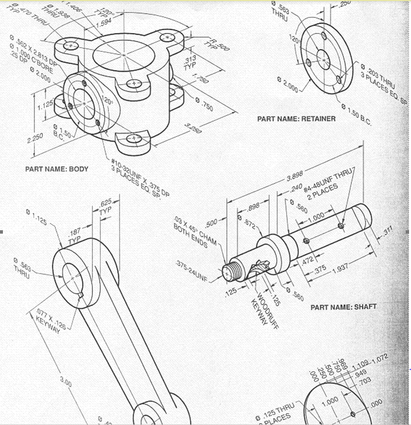 Solved Create solid models and assembly files for the | Chegg.com
