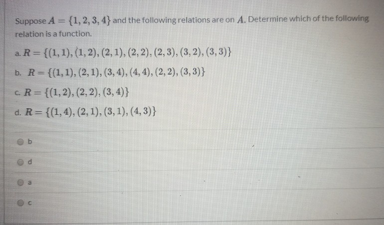 Solved Suppose A = {1,2,3,4} and the following relations are | Chegg.com