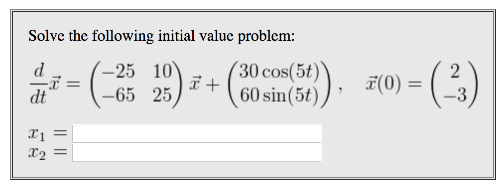 Solved Solve the following initial value problem: 30 | Chegg.com