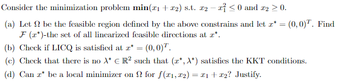Solved Consider the minimization problem min(21 +12) s.t. 12 | Chegg.com