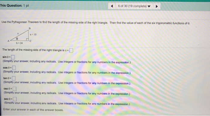 Solved Use the Pythagorean Theorem to find the length of the | Chegg.com