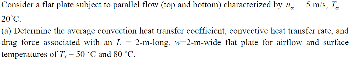 Solved Consider a flat plate subject to parallel flow (top | Chegg.com