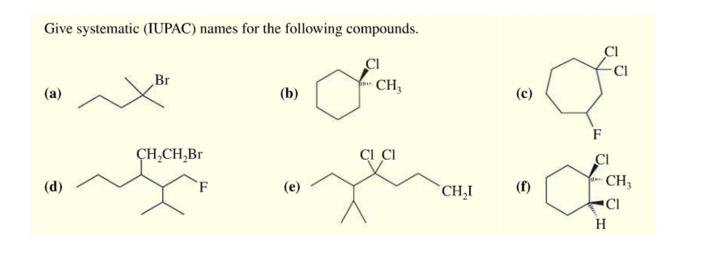Solved Give systematic (IUPAC) names for the following | Chegg.com