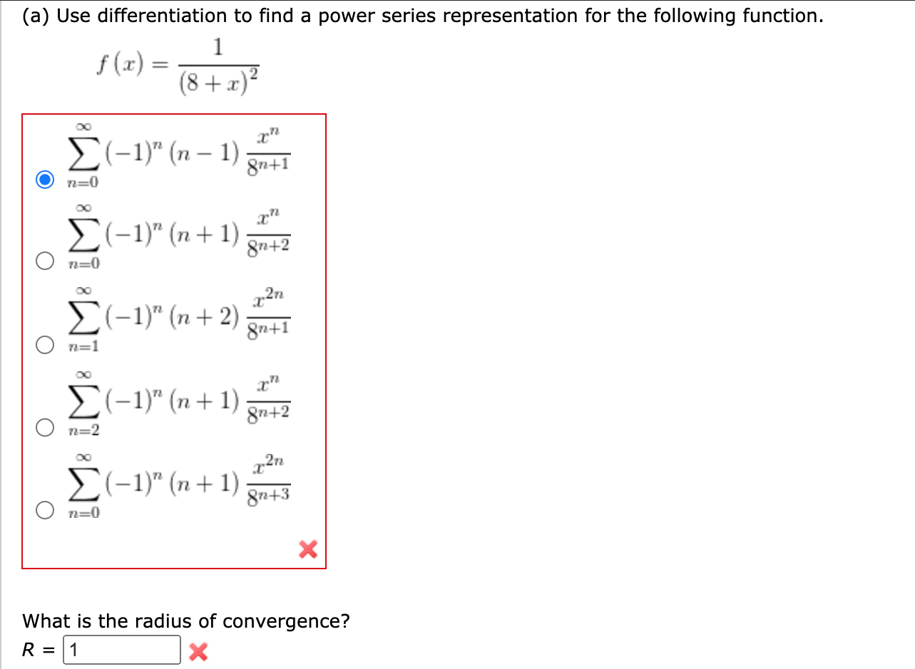 Solved (a) Use differentiation to find a power series | Chegg.com