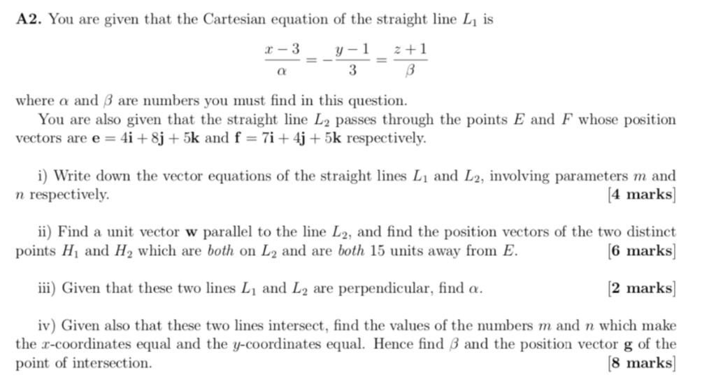 Solved A2. You are given that the Cartesian equation of the | Chegg.com