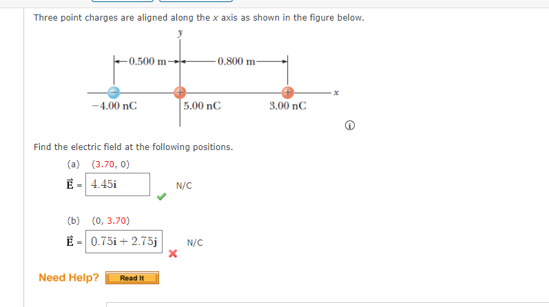 Solved Three point charges are aligned along the x ﻿axis as | Chegg.com