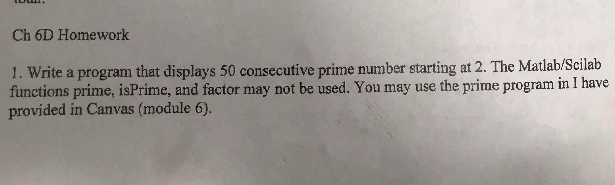 Solved Ch 6D Homework 1. Write a program that displays 50 | Chegg.com