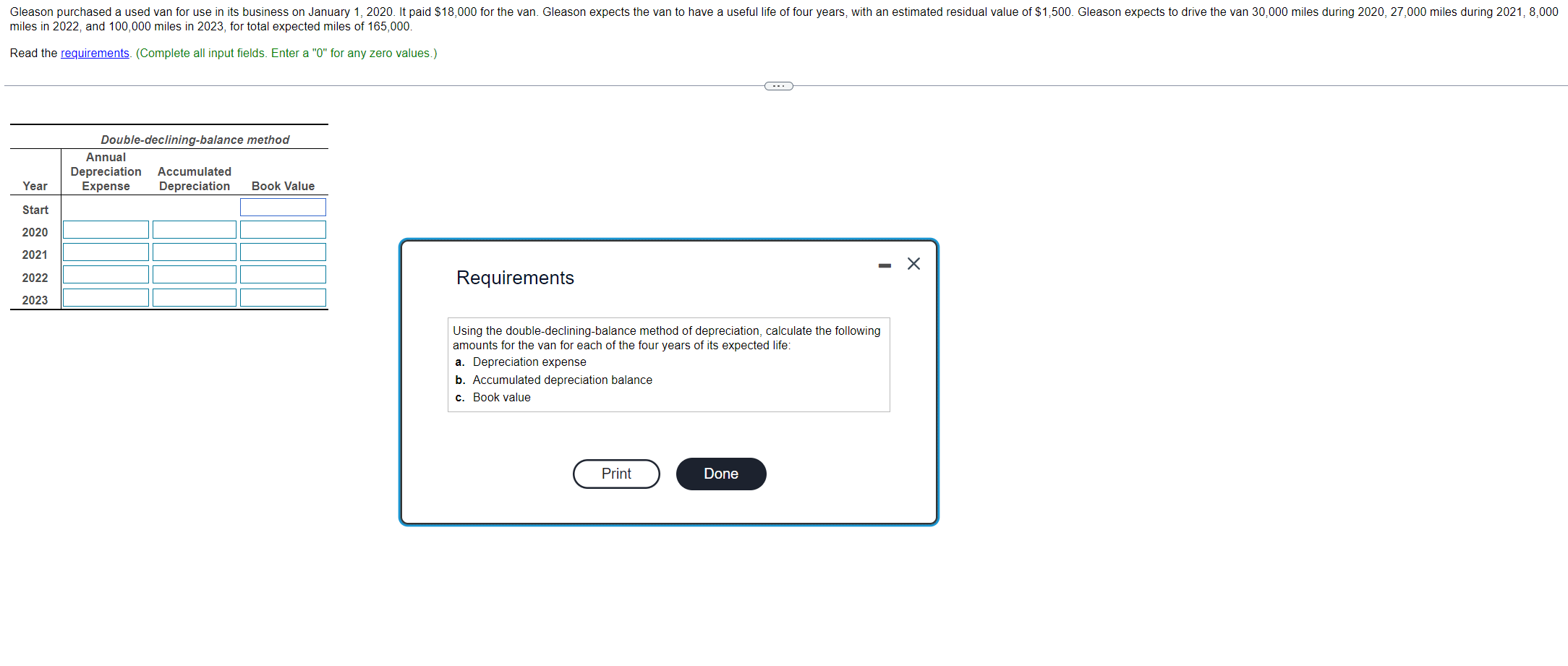 Solved Using the double-declining-balance method of | Chegg.com
