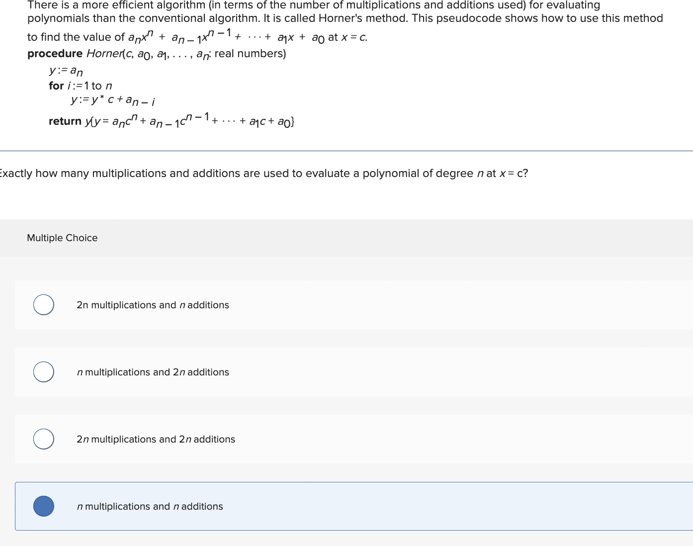 Solved There is a more efficient algorithm (in terms of the | Chegg.com