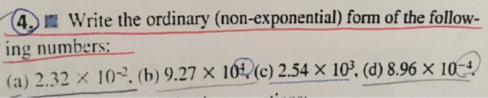 Solved Write each of the following numbers in exponential | Chegg.com