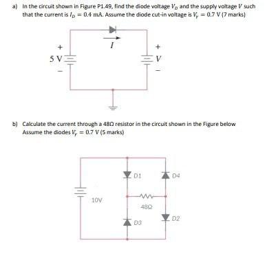 Solved a) In the circuit shown in Figure P1.49, find the | Chegg.com