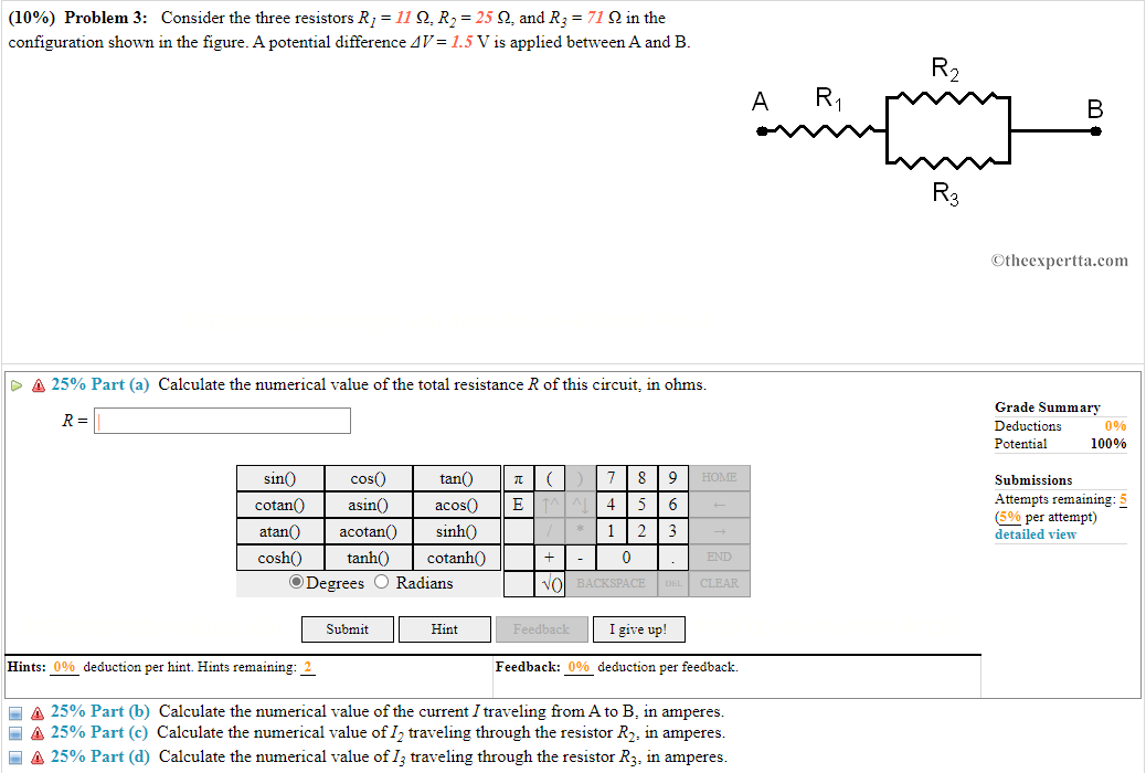 Solved (10\%) Problem 3: Consider the three resistors | Chegg.com