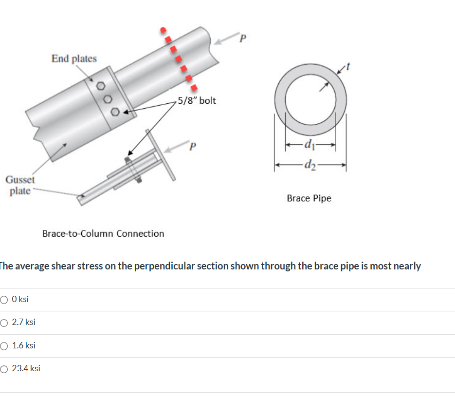 Solved A vertical column and a diagonal brace are shown in | Chegg.com