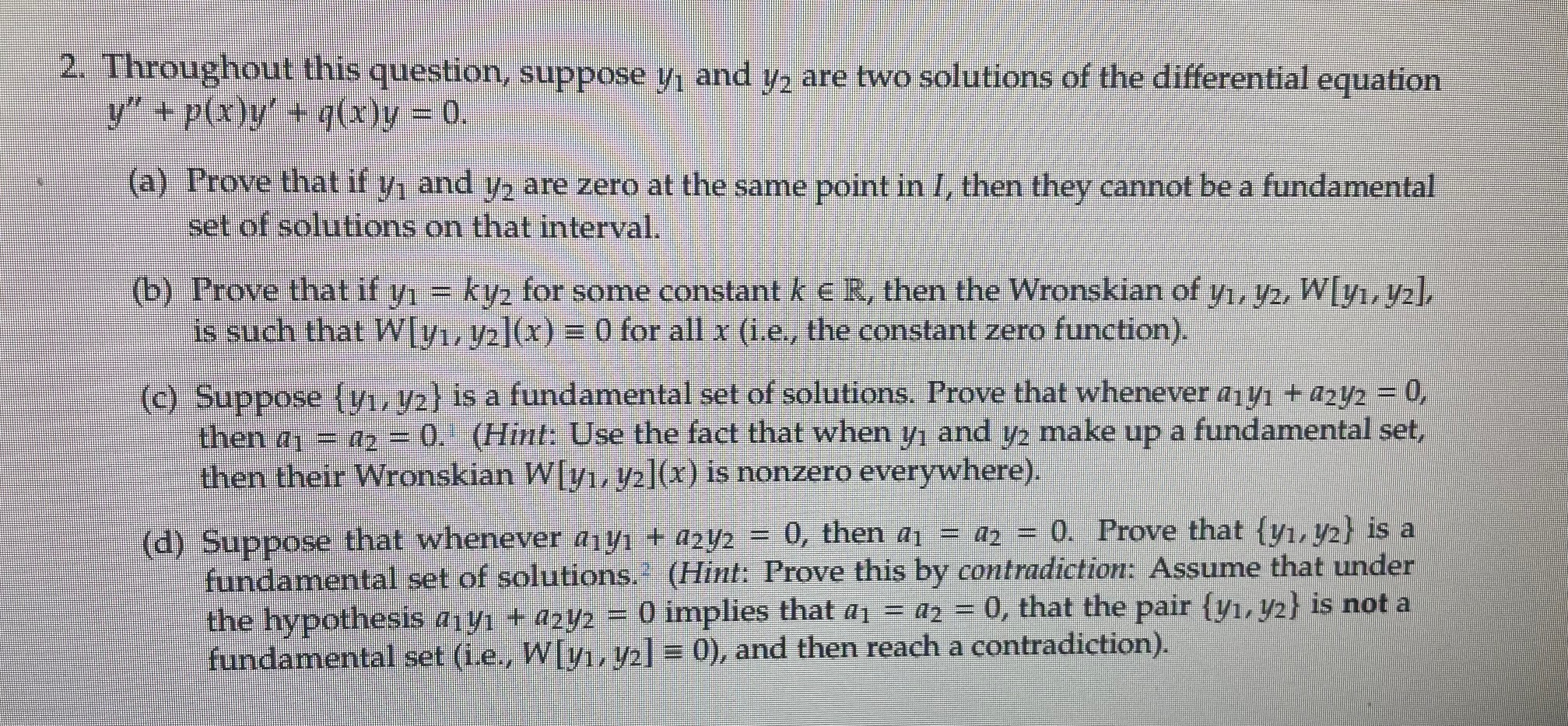Solved Throughout this question, suppose y1 ﻿and y2 ﻿are two | Chegg.com