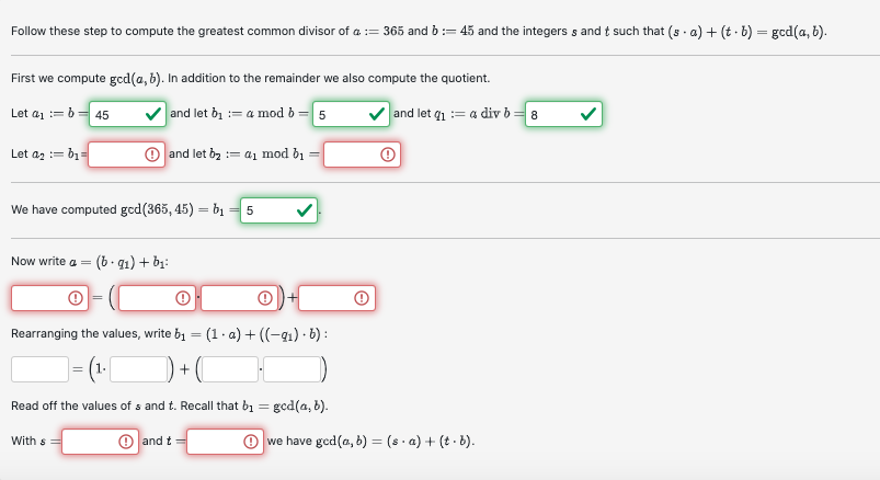 Solved Follow these step to compute the greatest common | Chegg.com