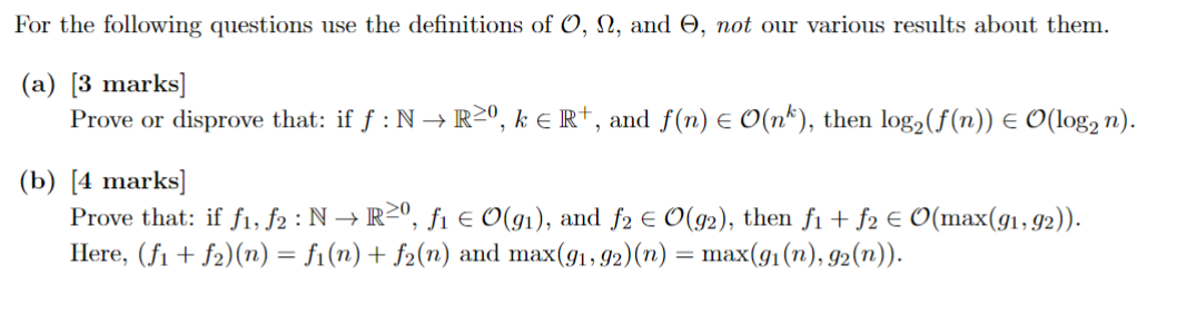Solved For the following questions use the definitions of | Chegg.com