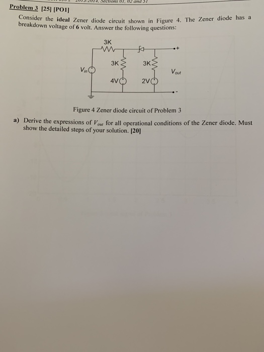 Solved 02 and 31 Problem 3 1251 IPO1 . The Zener diode has a | Chegg.com Solved 02 and 31 Problem 3 1251 IPO1 . The Zener diode has a | Chegg.com