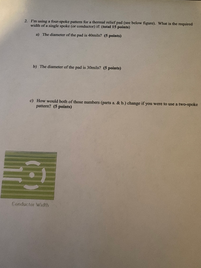 2. I'm using a four-spoke pattern for a thermal | Chegg.com