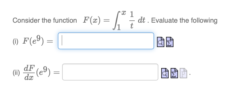 Solved Consider the function F(x) 1 dt. Evaluate the | Chegg.com