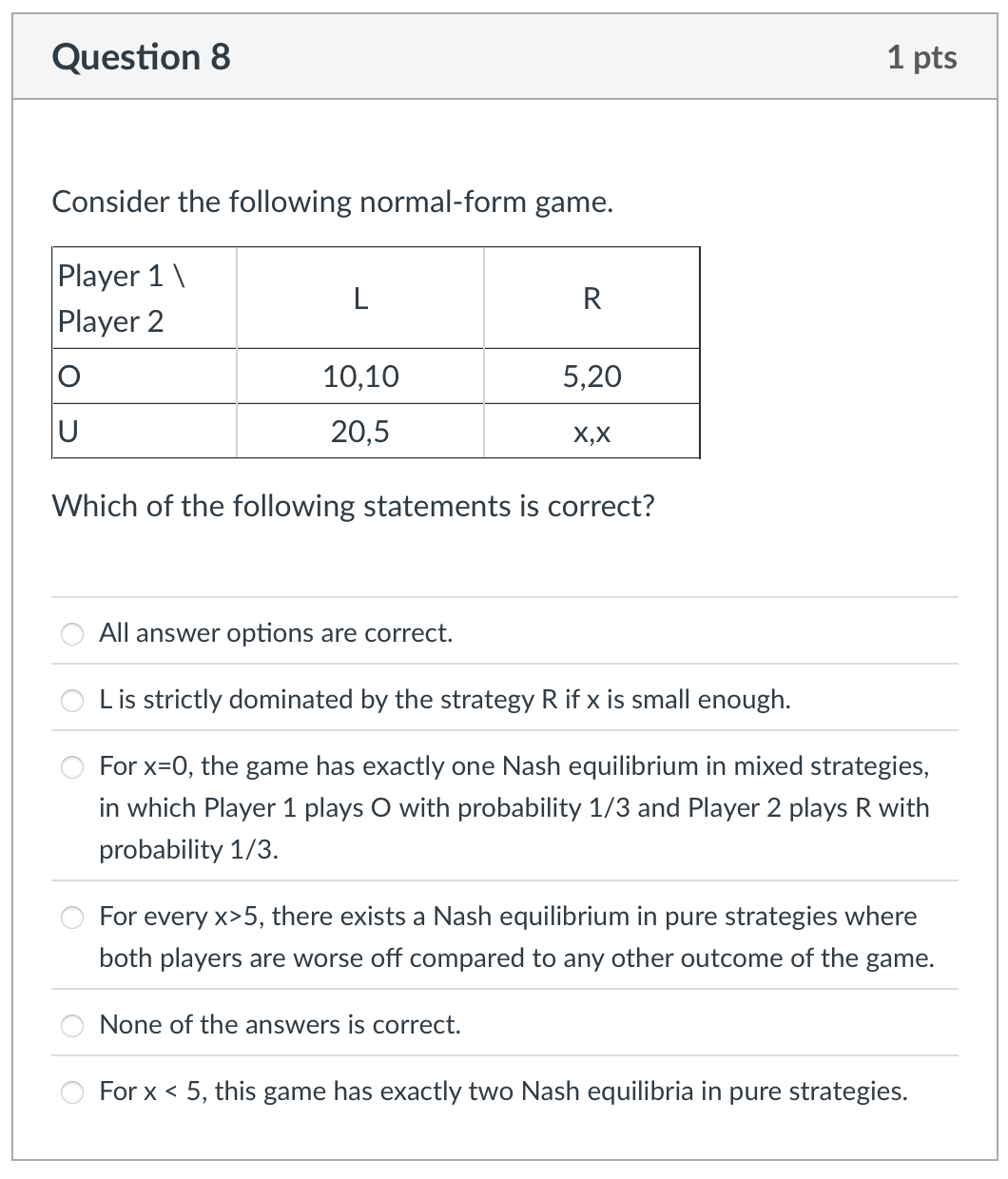 Solved Question 8Consider the following normal-form | Chegg.com Solved Question 8Consider the following normal-form | Chegg.com