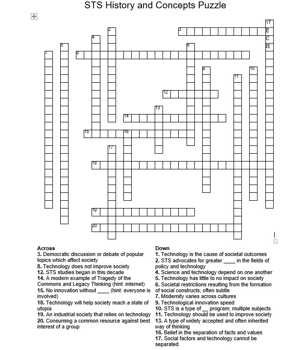 Solved STS History and Concepts Puzzle Across 3. Democratic | Chegg.com