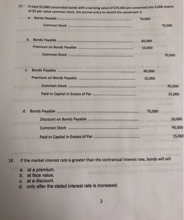 Solved if the sixty 1,000 convertible bond carrying value of | Chegg.com