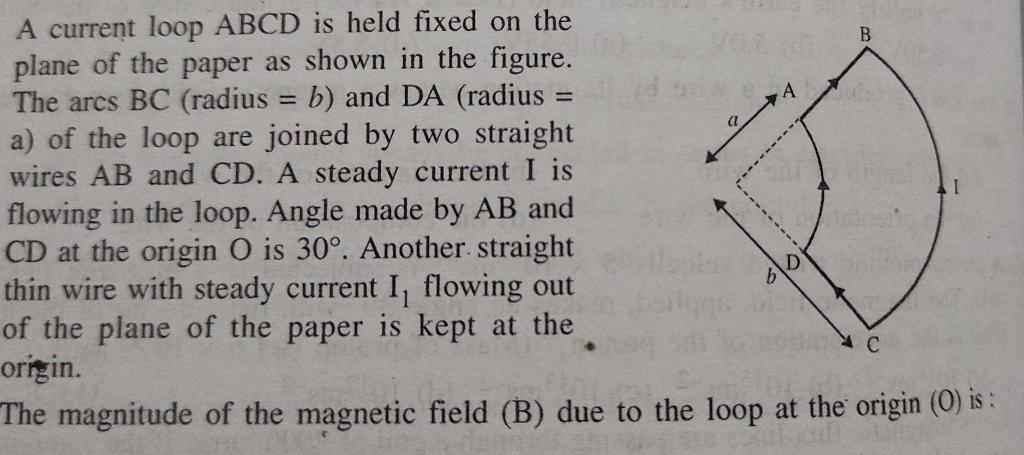 Solved B -A A current loop ABCD is held fixed on the plane | Chegg.com
