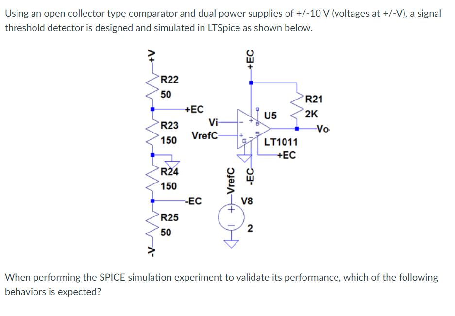 Solved Using an open collector type comparator and dual | Chegg.com