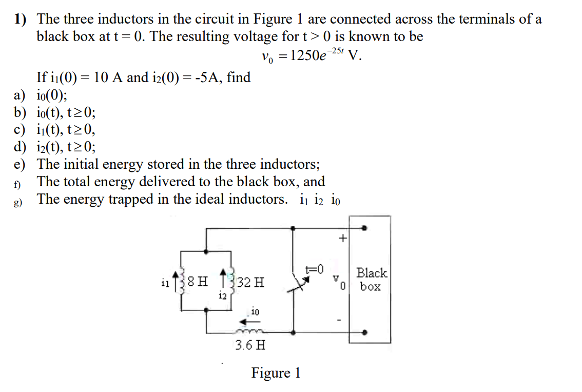 Solved 1) The three inductors in the circuit in Figure 1 are | Chegg.com