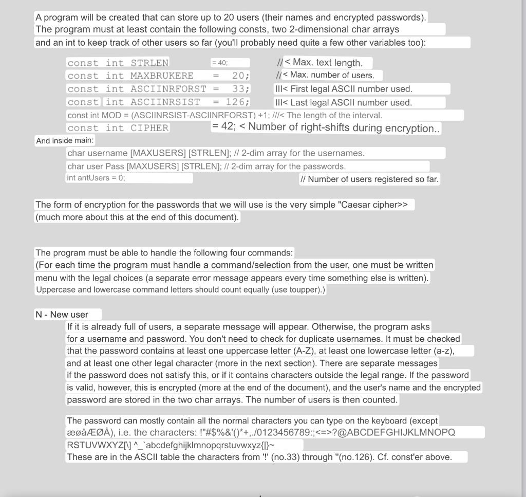 Solved A program will be created that can store up to 20 | Chegg.com