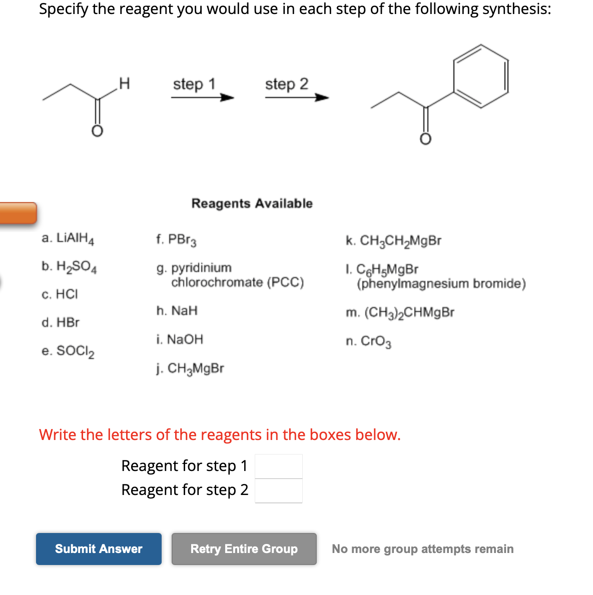 Solved Specify the reagent you would use in each step of the | Chegg.com