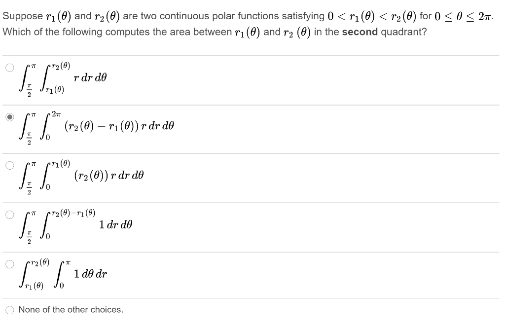 Solved Suppose ri(0) and r2(e) are two continuous polar | Chegg.com