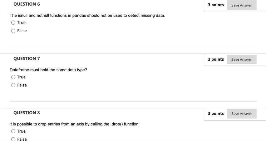 Solved Which function return boolean for N/A values A. | Chegg.com