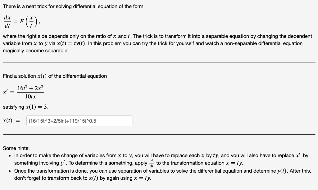 Solved There is a neat trick for solving differential | Chegg.com