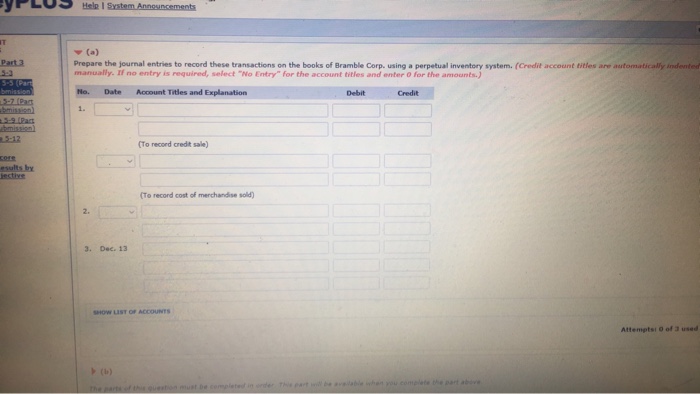 Solved Exercise 5-5 (Part Level Submission) Presented below | Chegg.com