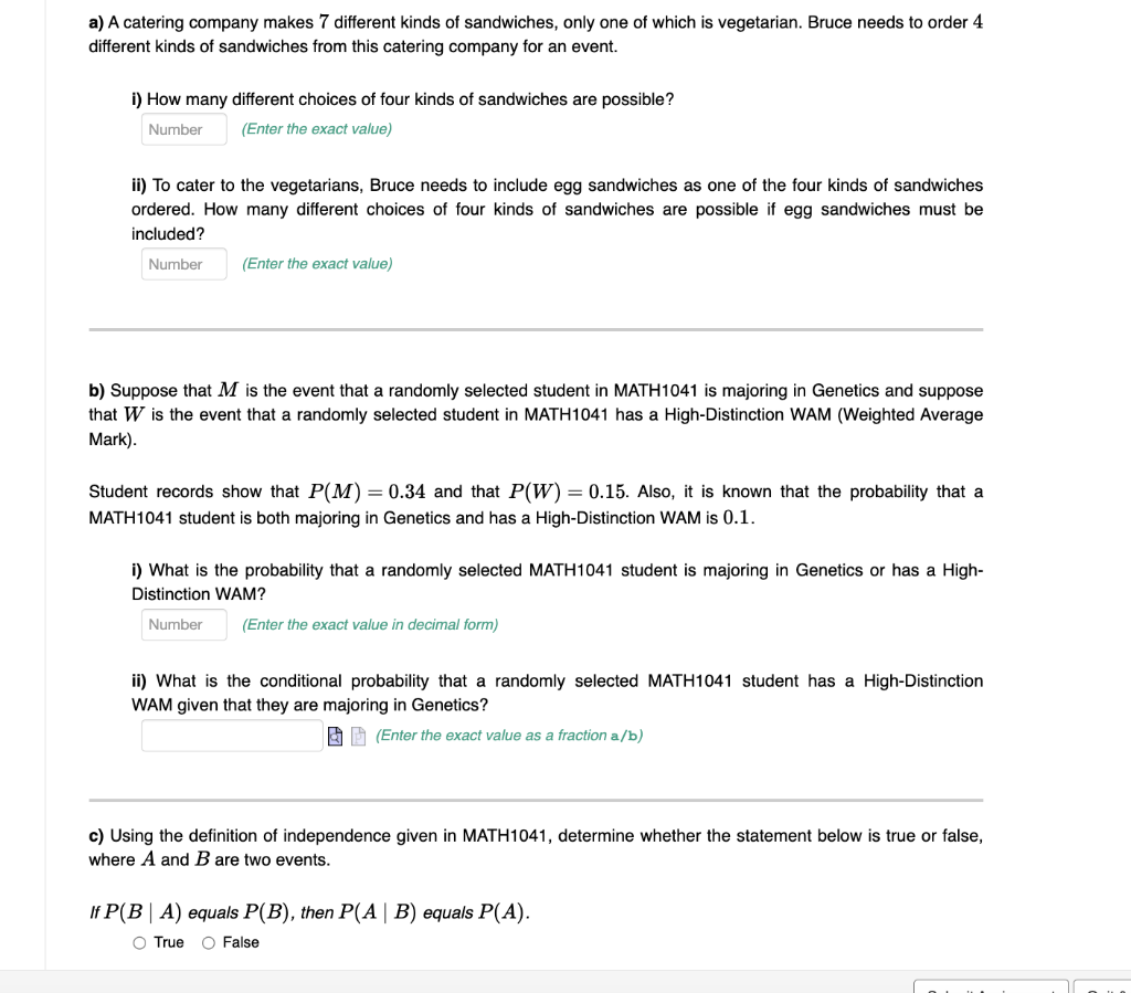 Solved a) A catering company makes 7 different kinds of | Chegg.com