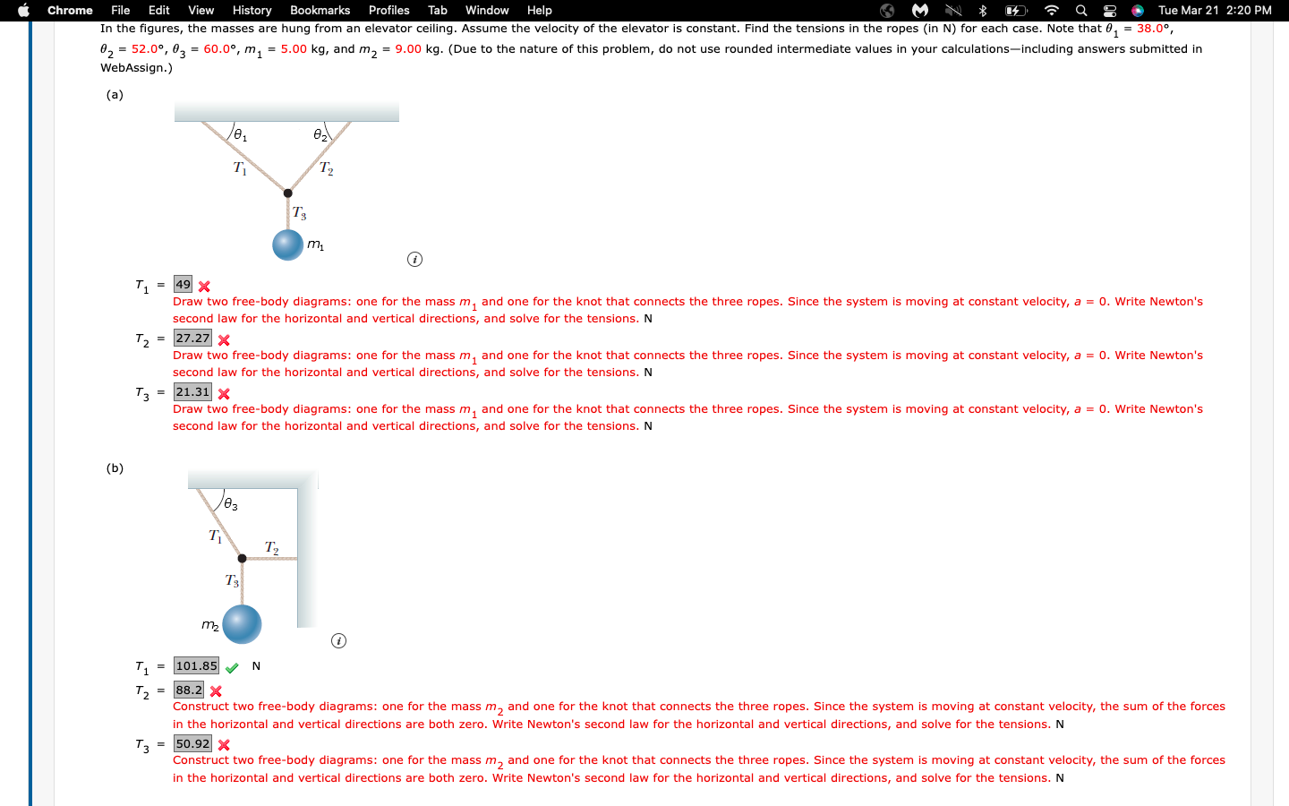 Solved In the figures, the masses are hung from an elevator | Chegg.com