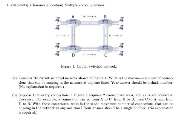 Solved 1. (28 points) (Resource allocation) Multiple choice | Chegg.com