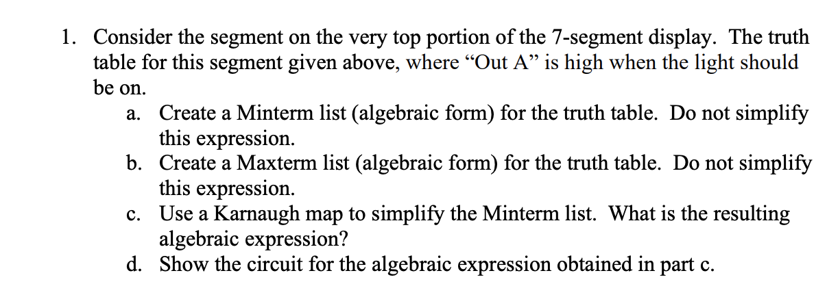 Solved A binary to 7 -segment display is a device that takes | Chegg.com