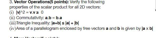 Solved 3. Vector Operations(5 points): Verify the following | Chegg.com