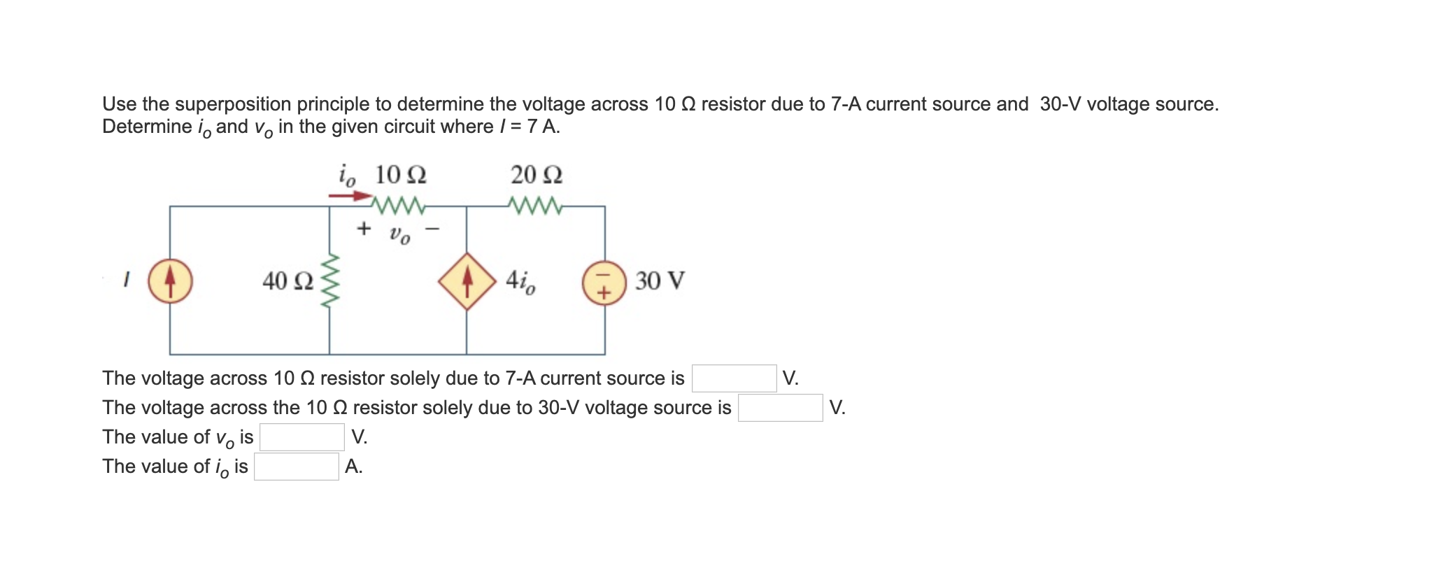 Solved Use the superposition principle to determine the | Chegg.com