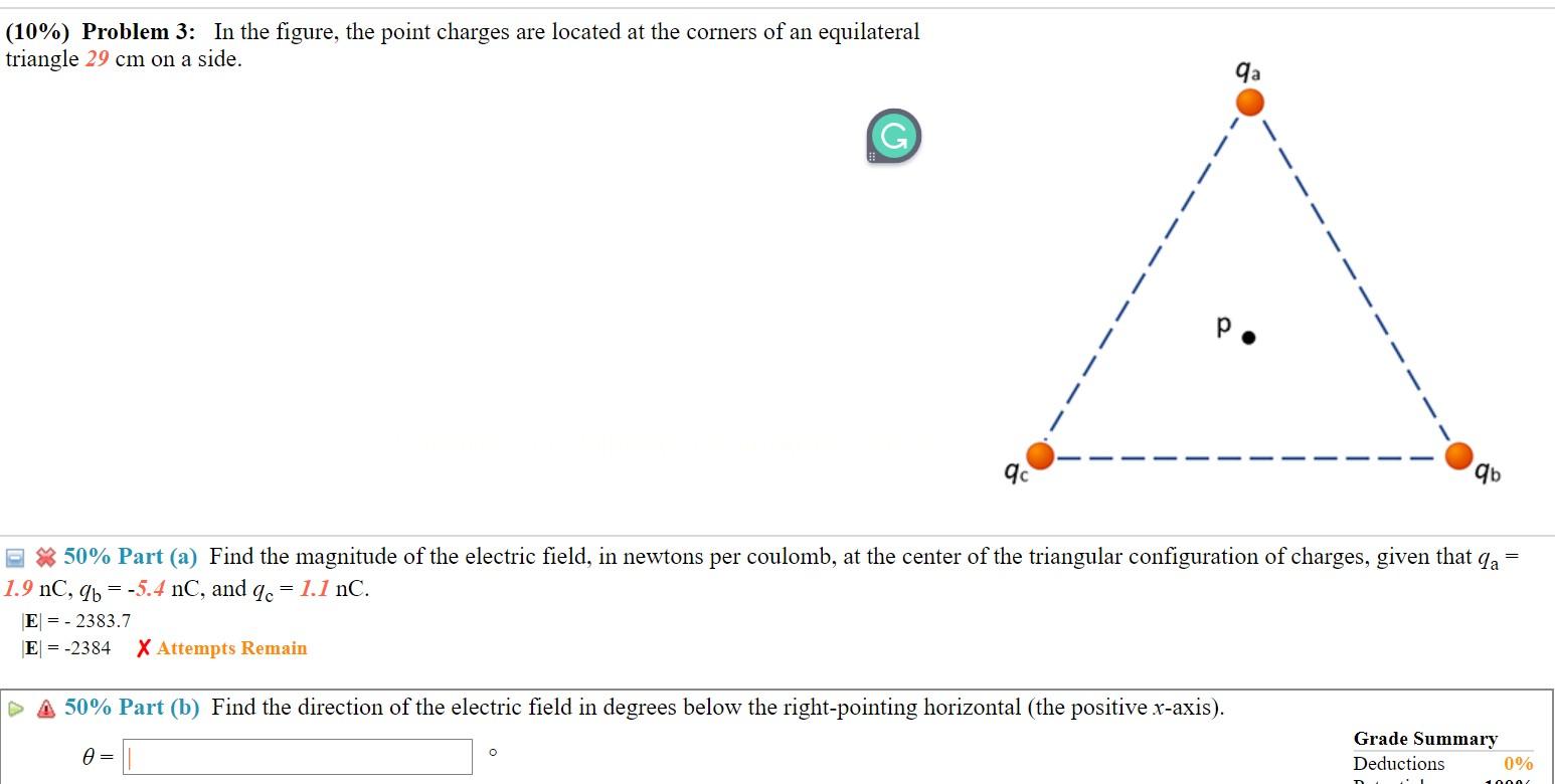 Solved (10\%) Problem 3: In the figure, the point charges | Chegg.com