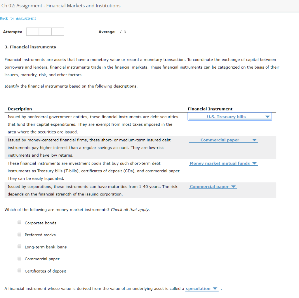 Solved Ch 02: Assignment - Financial Markets and | Chegg.com