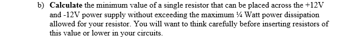 Solved Calculate the minimum value of a single resistor that | Chegg.com
