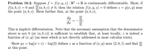 Problem 16 2 Use Of The Implicit Function Theorem