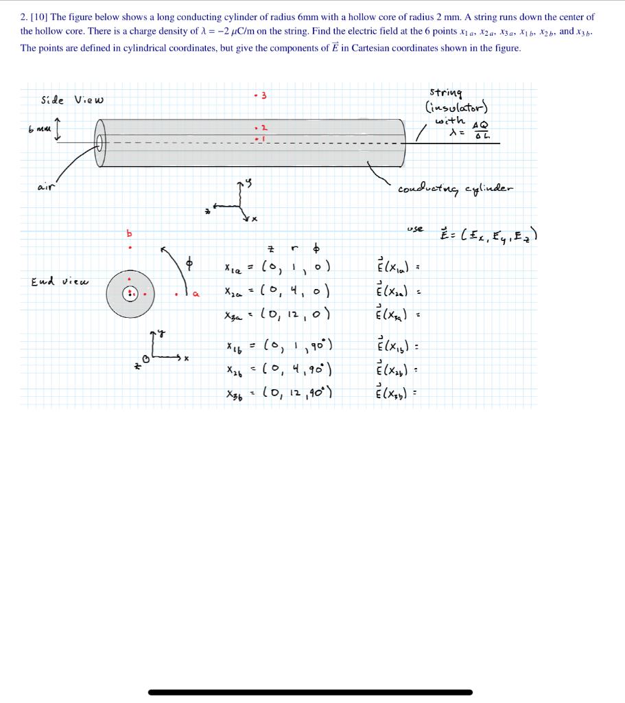 Solved 2. [10] The figure below shows a long conducting | Chegg.com