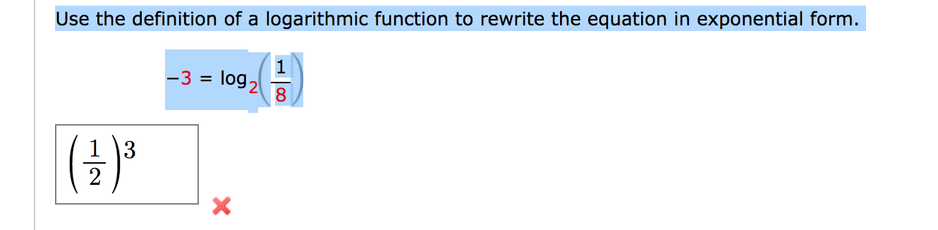 Solved Use the definition of a logarithmic function to | Chegg.com